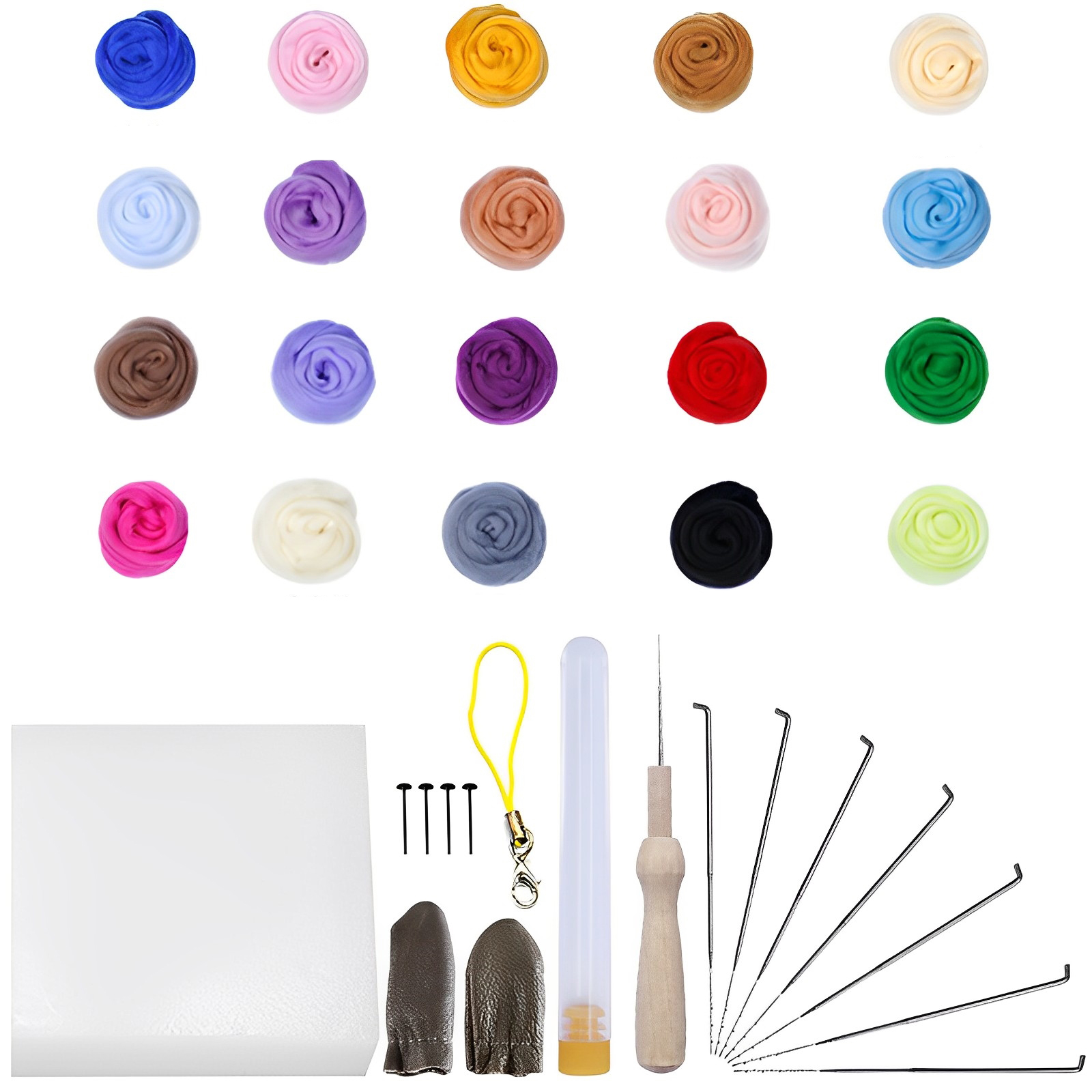 DIY Needle Felting Starter Kit with Wool Roving Felting Needles and ...