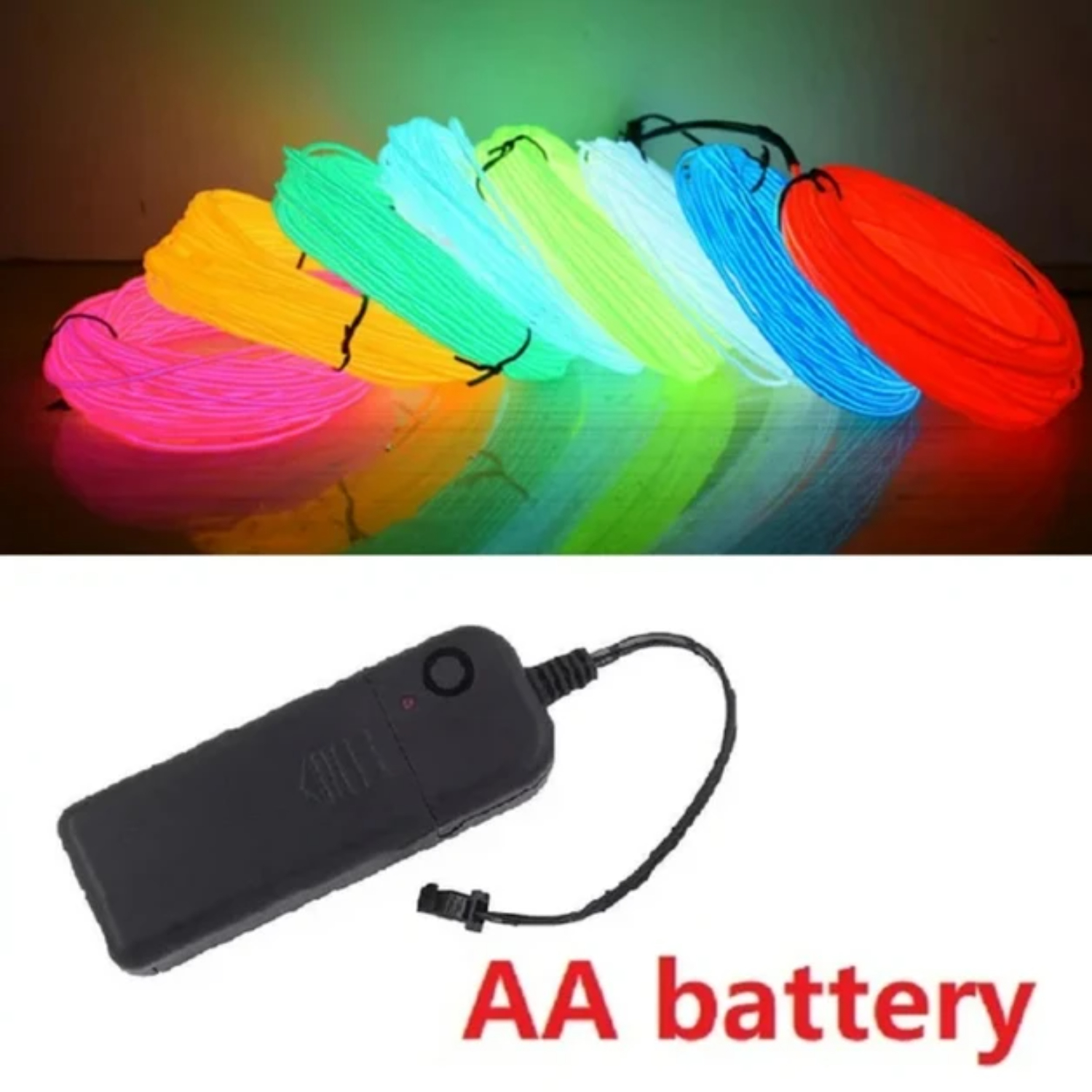 DIY Neon Glowing Blacklight EL Wire Light Strip Battery USB String ...