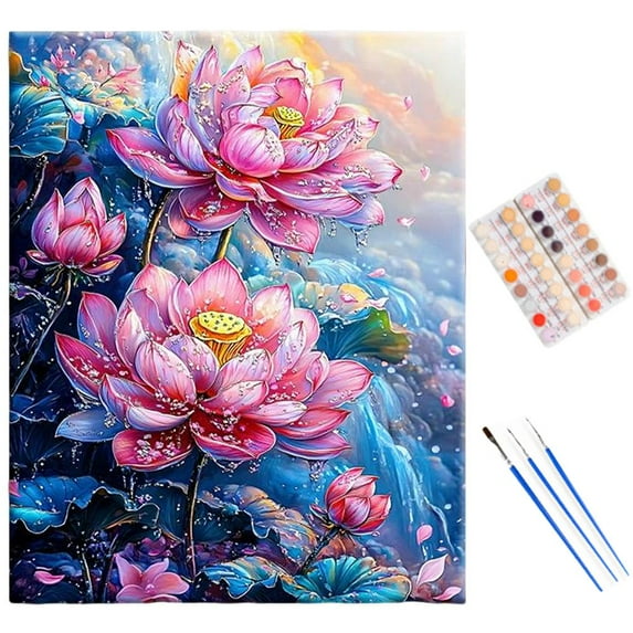 DIY Number Painting Landscape Flower Coloring Oil Painting - Walmart.com