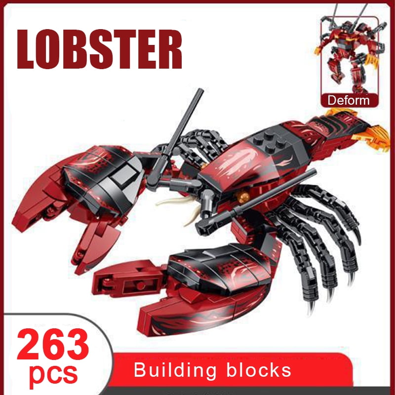 DIY Ocean Animals Building Block Creative Assembly Crab Small Particle ...