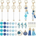 DIY Ocean Theme Beadable Keychain Making Kit Including Shell Shape ...