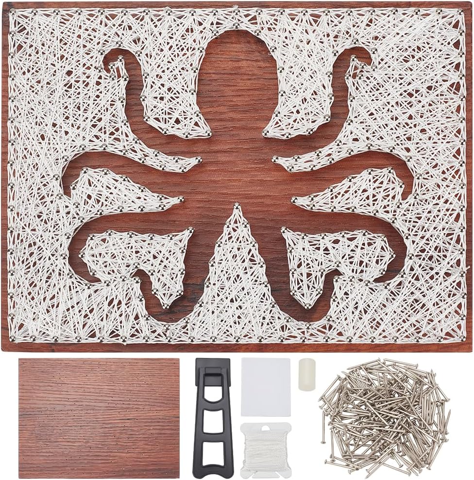 DIY Octopus String Art Kit for Beginner Silhouette String Art Pattern ...