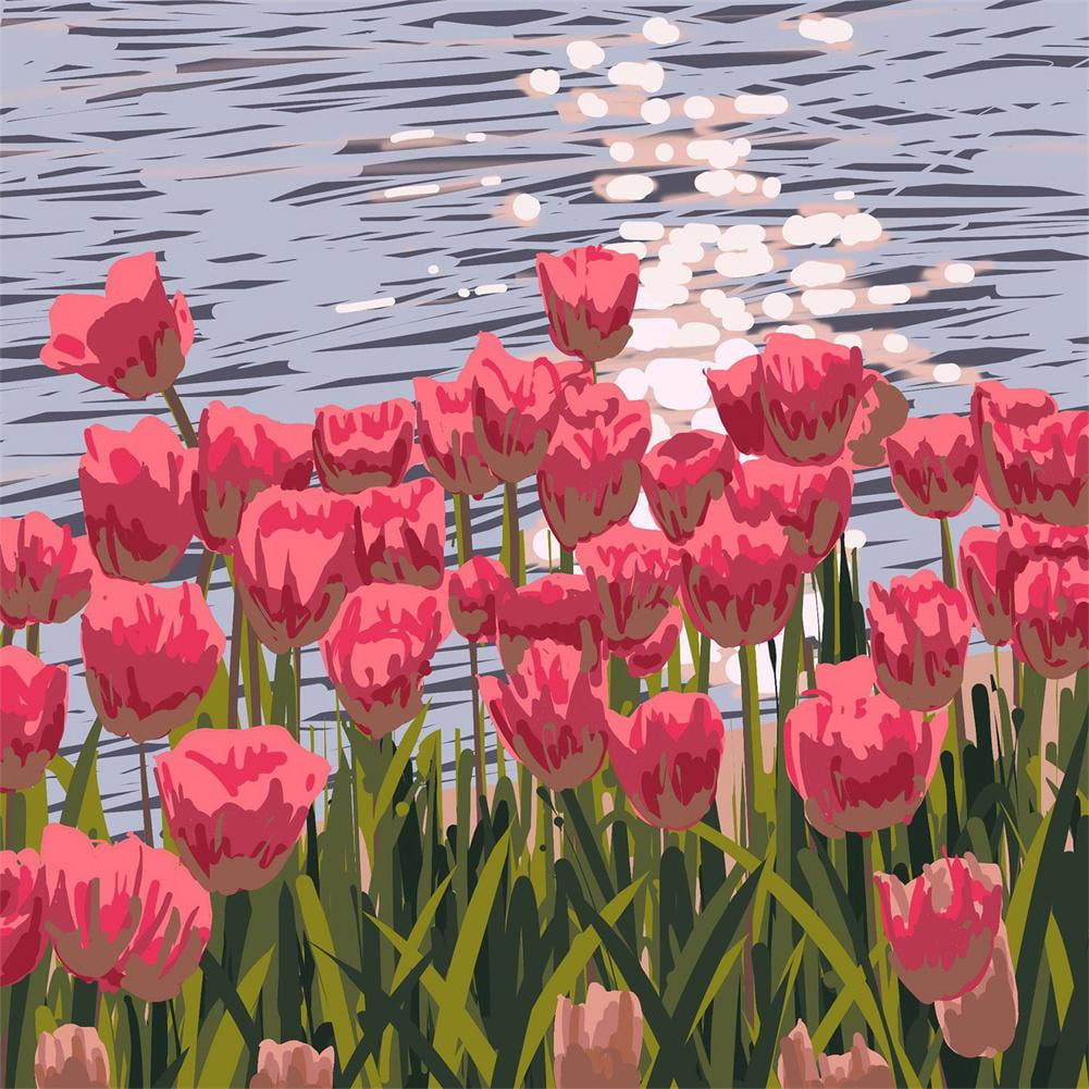 DIY Oil Painting Kit Paint By Numbers Acrylic for Adult Kids Beginners ...