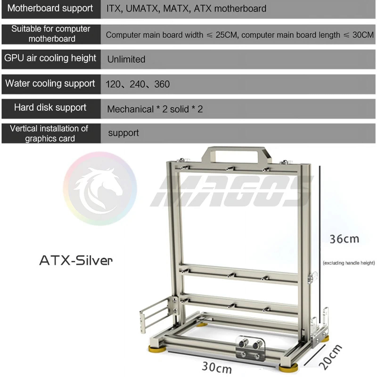 DIY Open Frame PC Case, Aluminum ATX/MATX/ITX Gaming Chassis, Modular ...