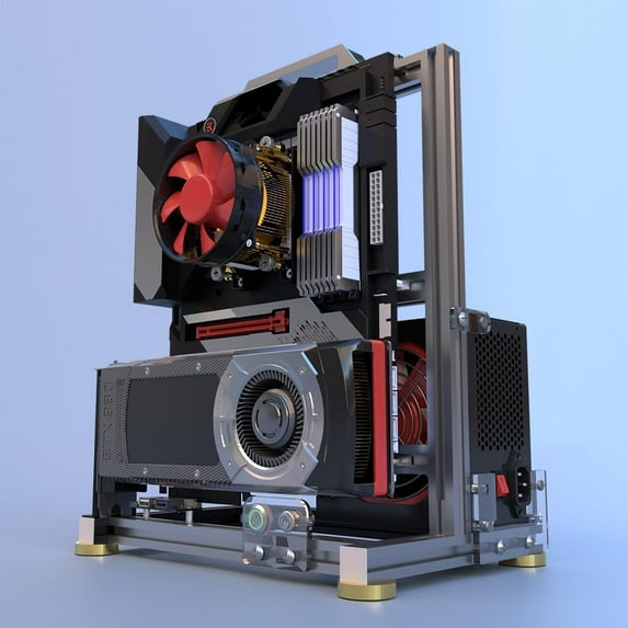 DIY Open Frame PC Chassis, Aluminum Computer Case, Supports ATX ...