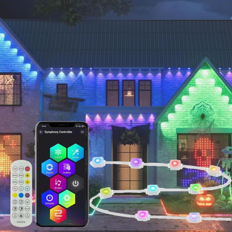 DIY Outdoor Light, 1 Count APP/Voice/Remote Controlled RGBIC Smart ...