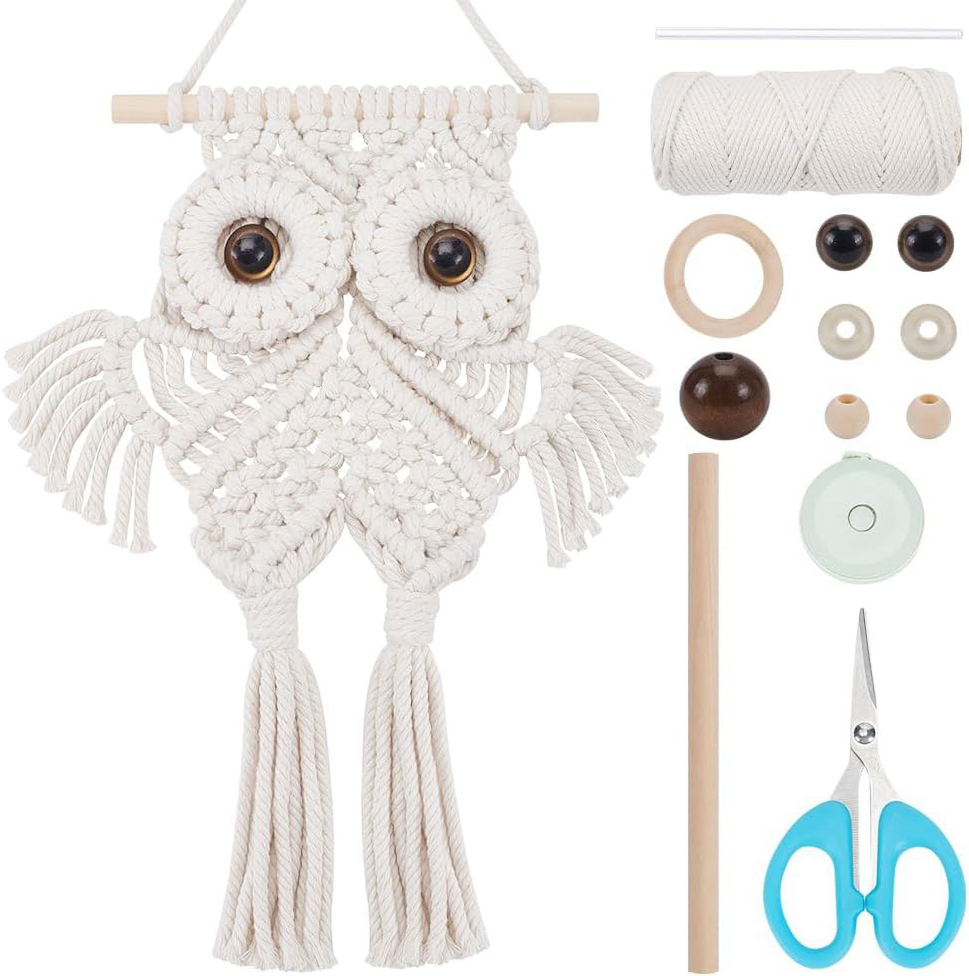 DIY Owl Macrame Wall Hanging Hand Woven Boho Tapestry Owl Macrame Kit ...