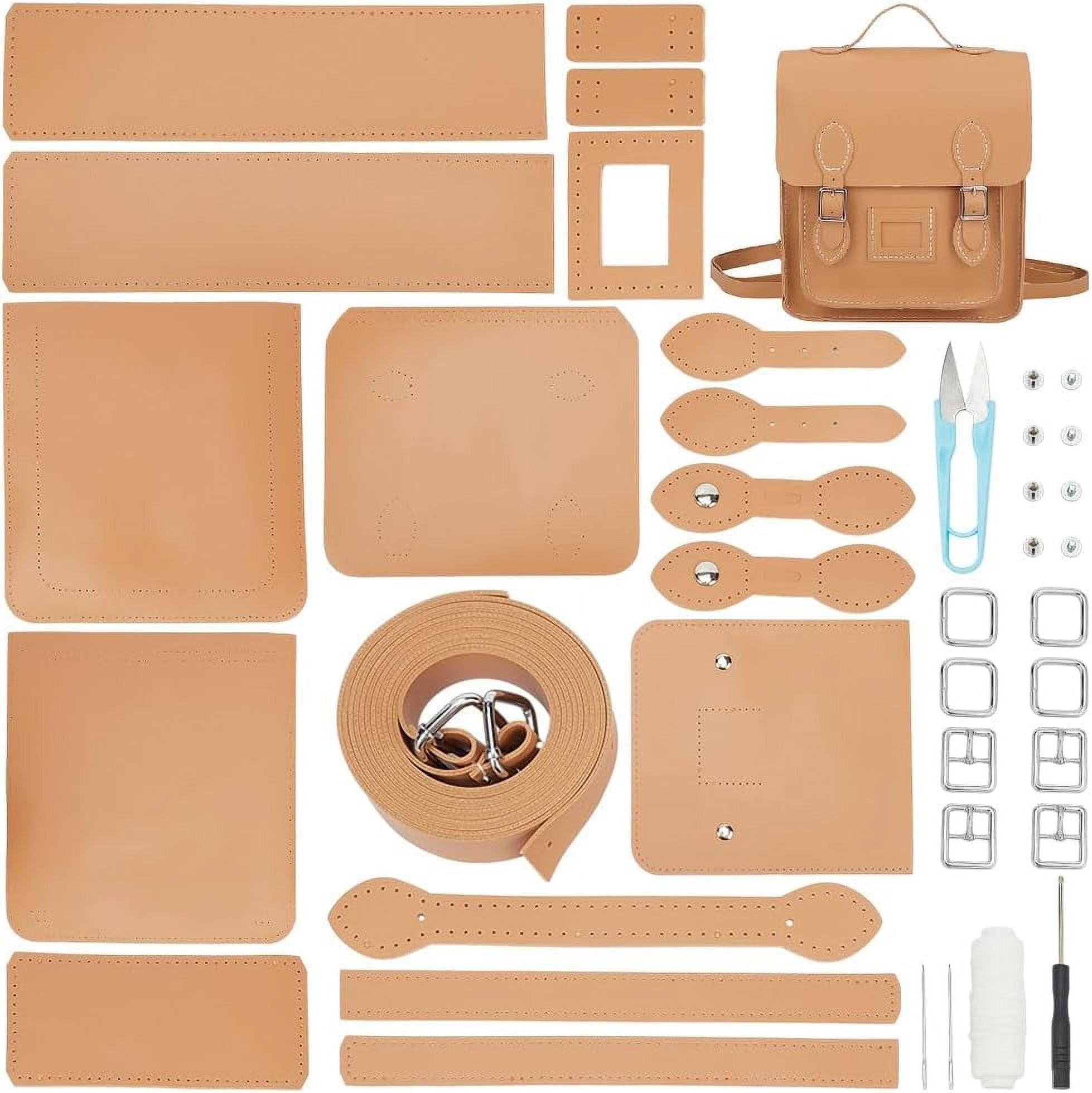DIY PU Leather Backpack Bag Making Kit Leather Shoulder Bag Sewing ...