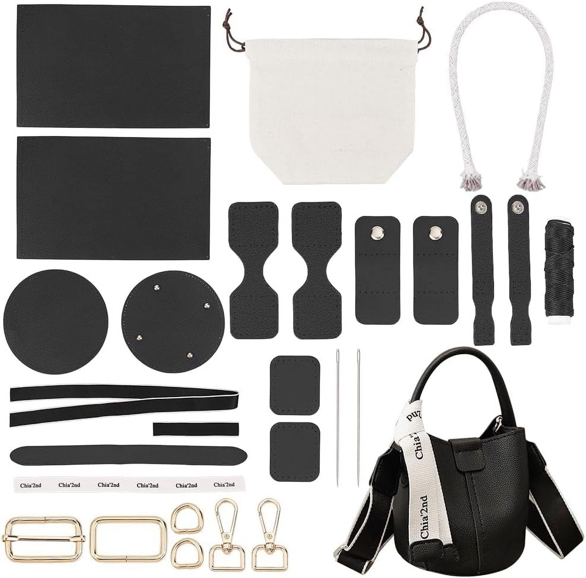 DIY PU Leather Bag Making Kit for Women Handbags Sewing Kit 6.6x6.6x6.6 ...