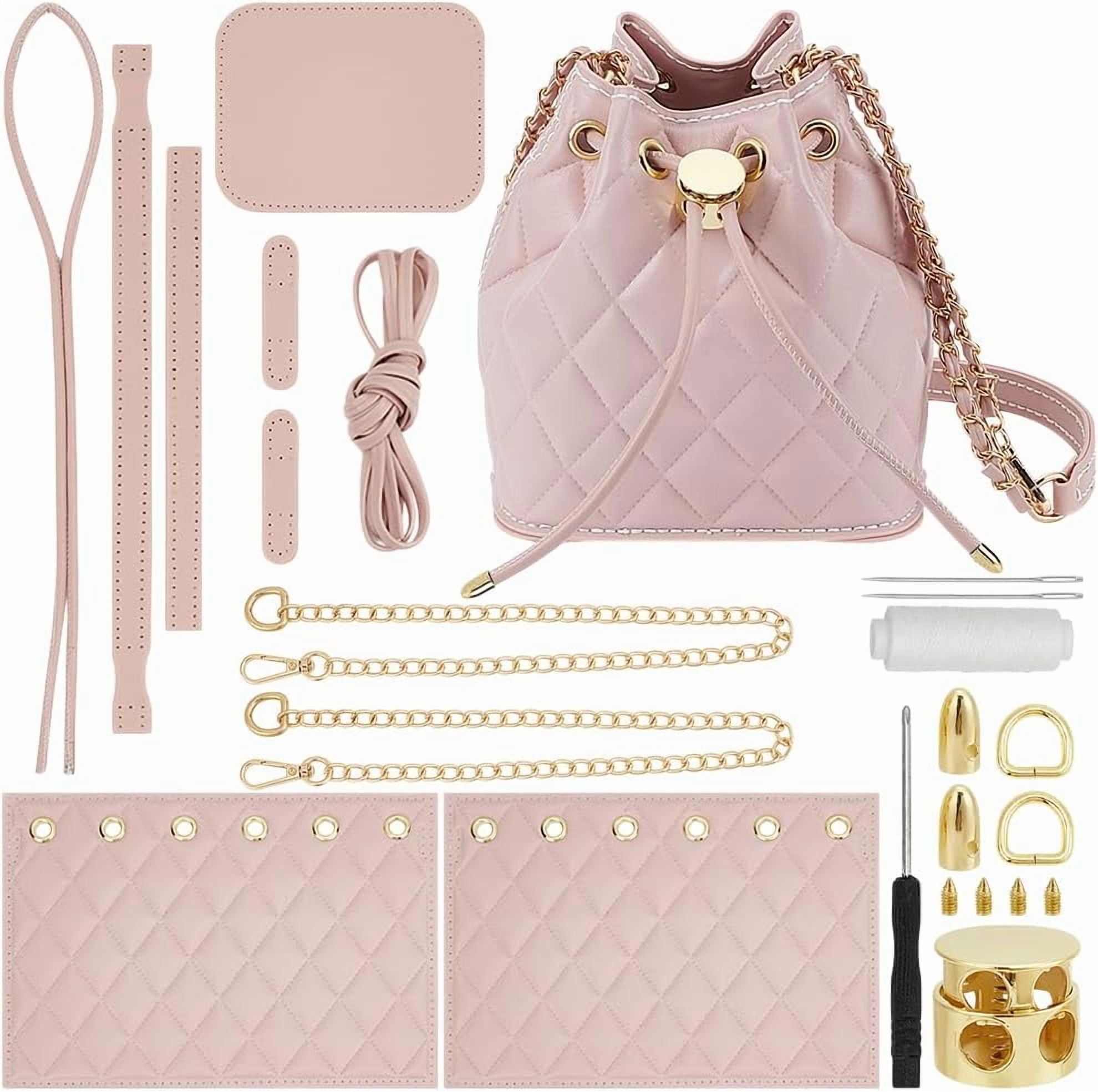 DIY PU Leather Bucket Bag Making Kit Crossbody Bag Sewing Knitting Sets ...