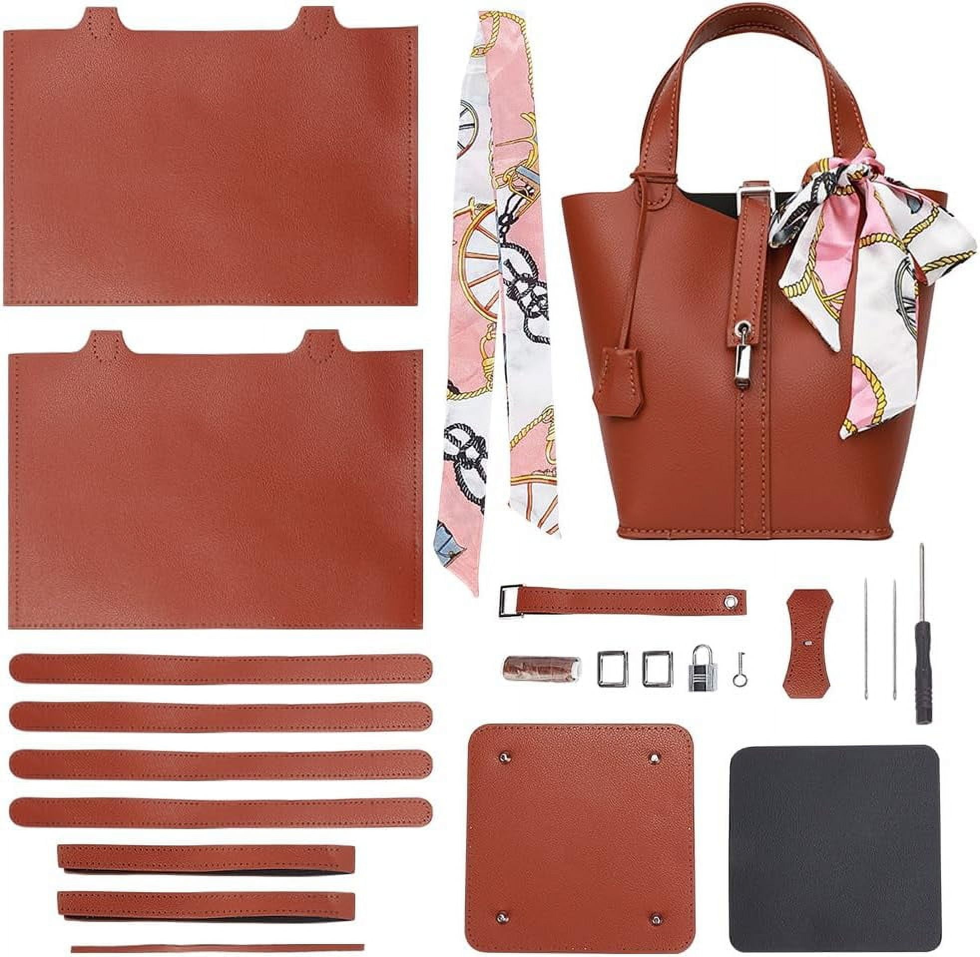 DIY PU Leather Bucket Bag Making Kits Homemade Tote Bag Making Material ...