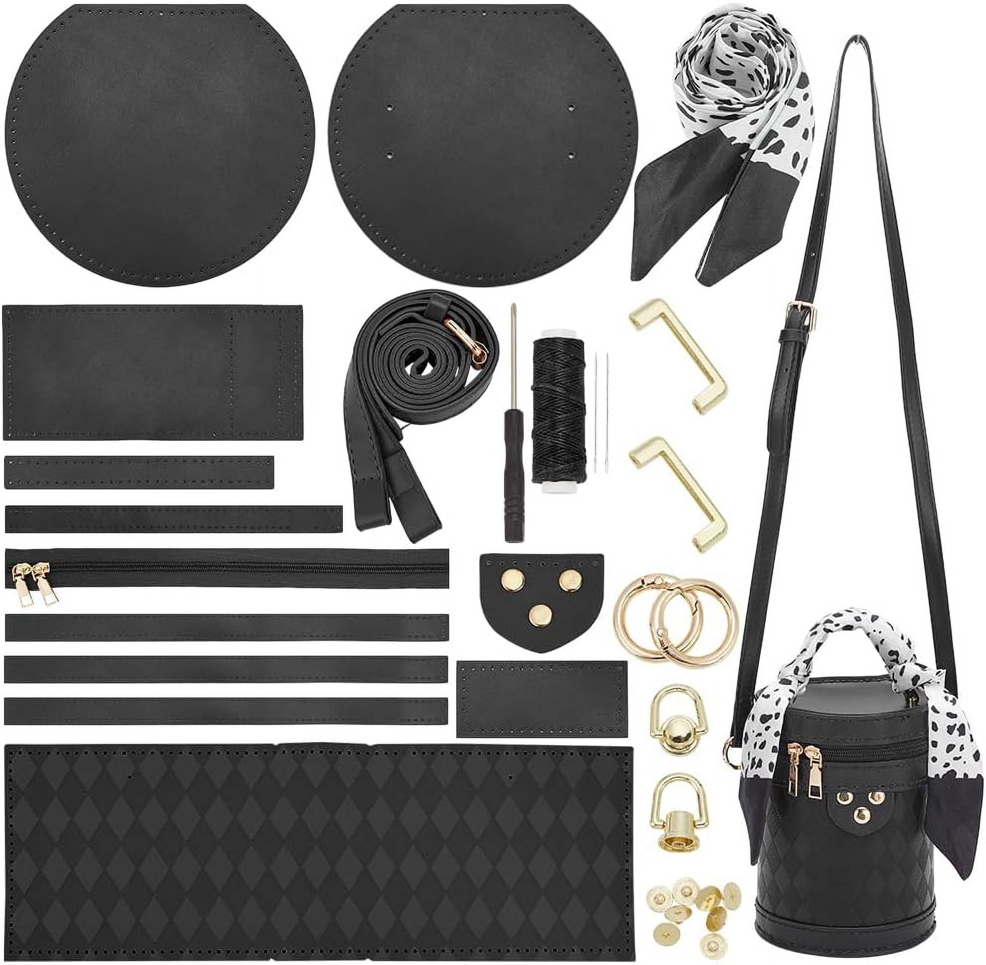 DIY PU Leather Crossbody Bag Making Kit Shoulder Bucket Bag Making Set ...