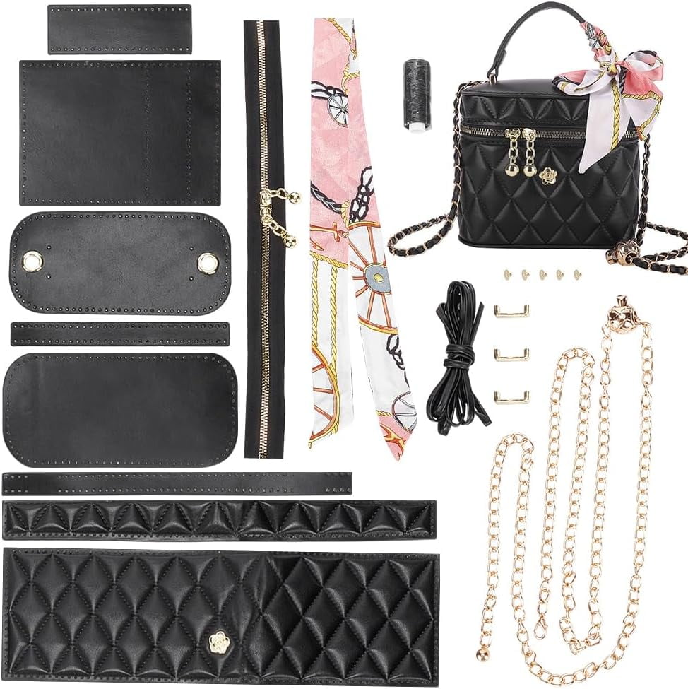 DIY PU Leather Crossbody Bucket Bag Making Kit Handmade Shoulder Bag ...