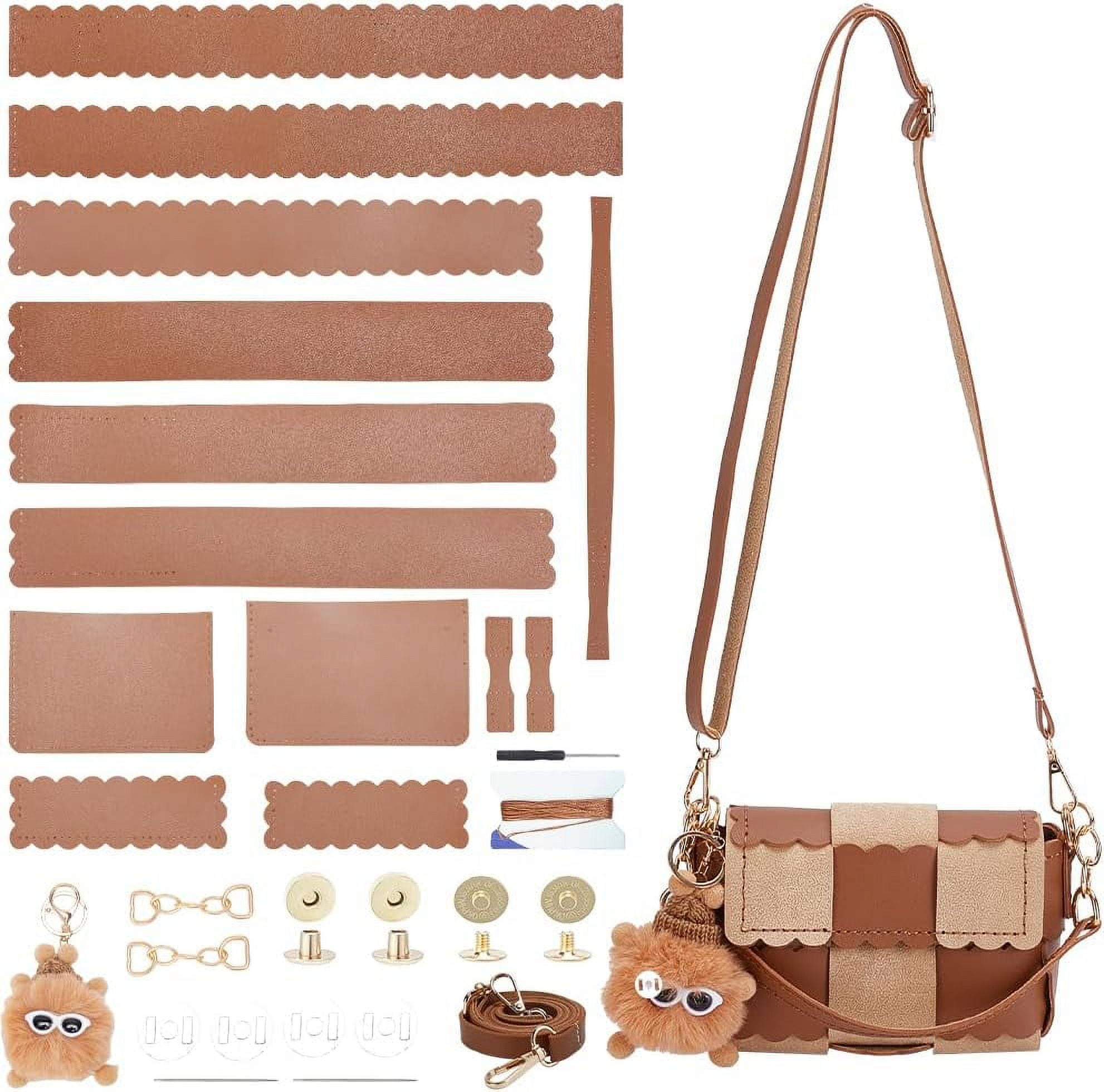 DIY PU Leather Purse Bag Making Kit Crossbody Shoulder Bag Making Set ...