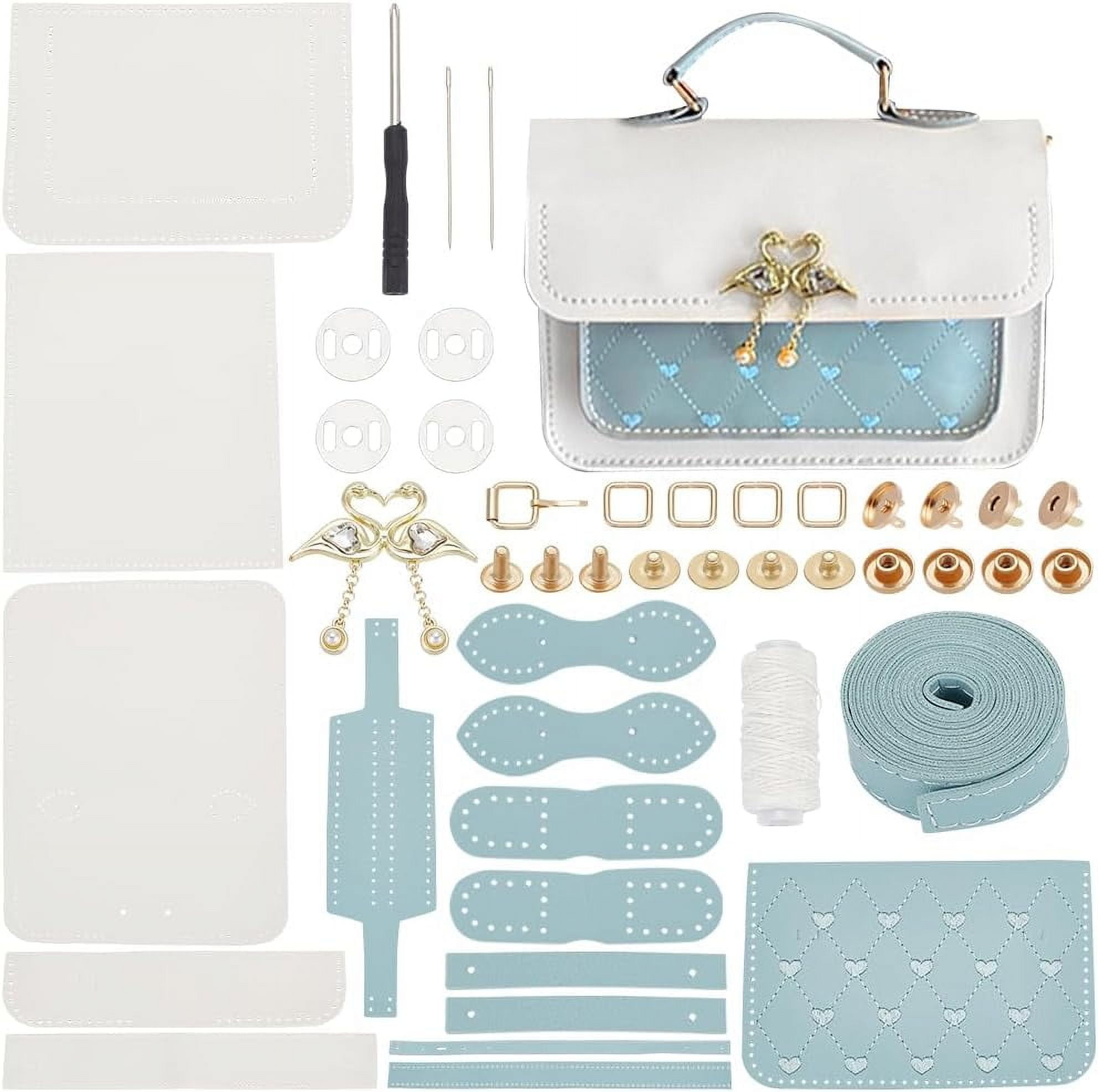 DIY PU Leather Shoulder Bag Making Kit Handmade Sewing Crossbody Bag ...