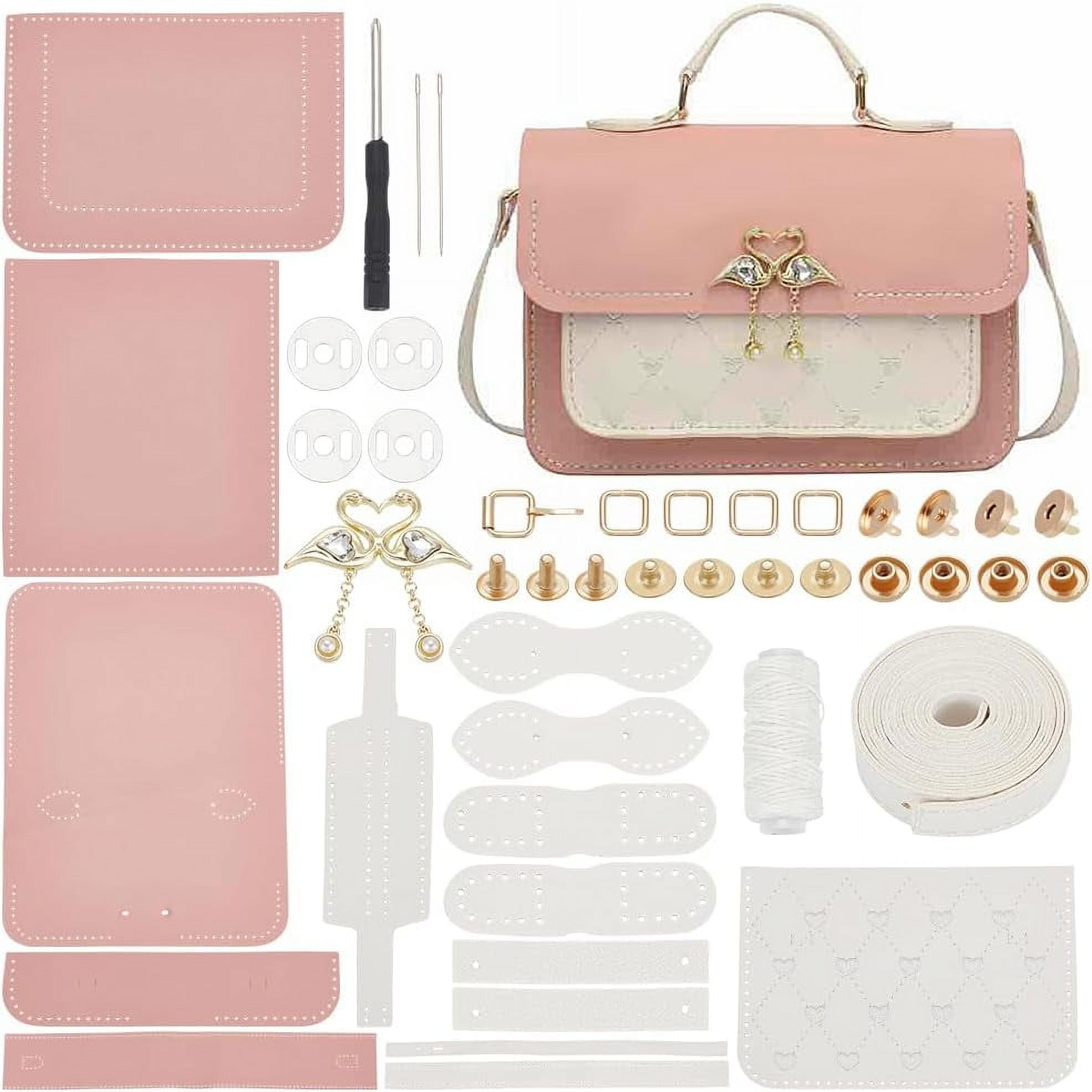 DIY PU Leather Shoulder Bag Making Kit Handmade Sewing Crossbody Bag ...