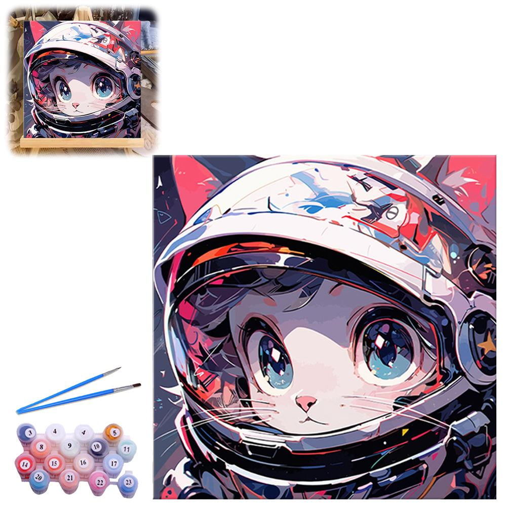DIY Paint by Numbers Kits, Cat Force Astro Cat Easy Paint by Numbers ...