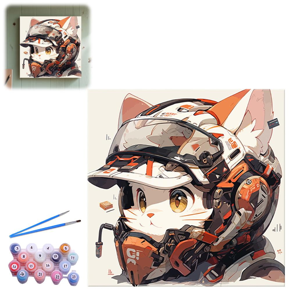 DIY Paint by Numbers Kits, Cat Force Astro Cat Easy Paint by Numbers ...