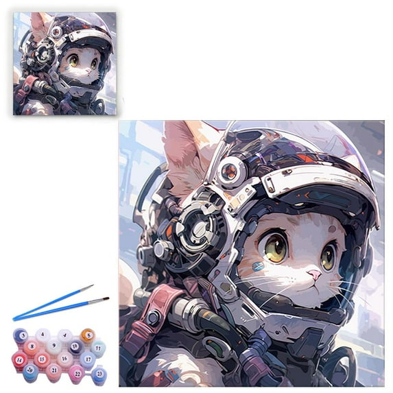 DIY Paint by Numbers Kits, Cat Force Astro Cat Easy Paint by Numbers ...