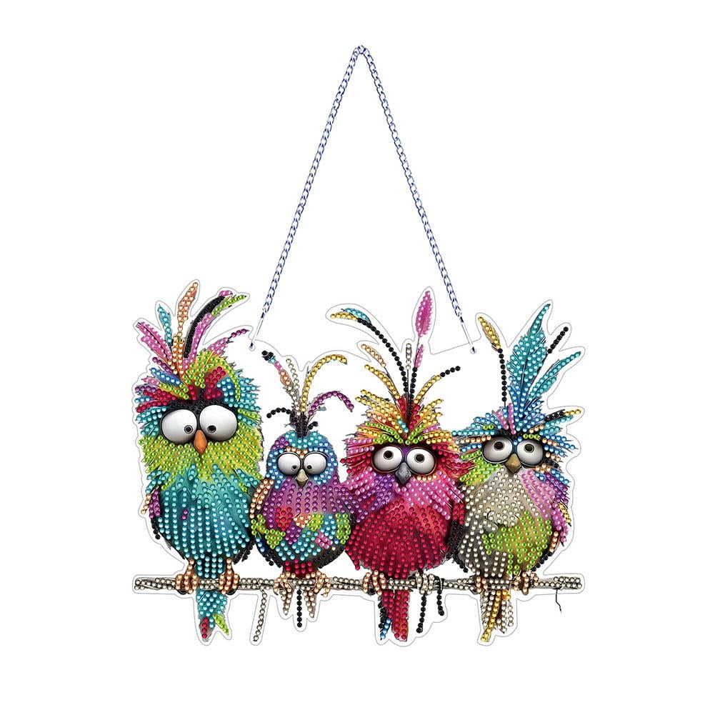 DIY Painting Pendant Colorful Fury Bird Creative DIY Dective Pendant V7 ...