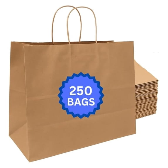 DIY Paper Bag - 250 units - Color - 16"x6"x12" - 74LB (110 GSM strong ...
