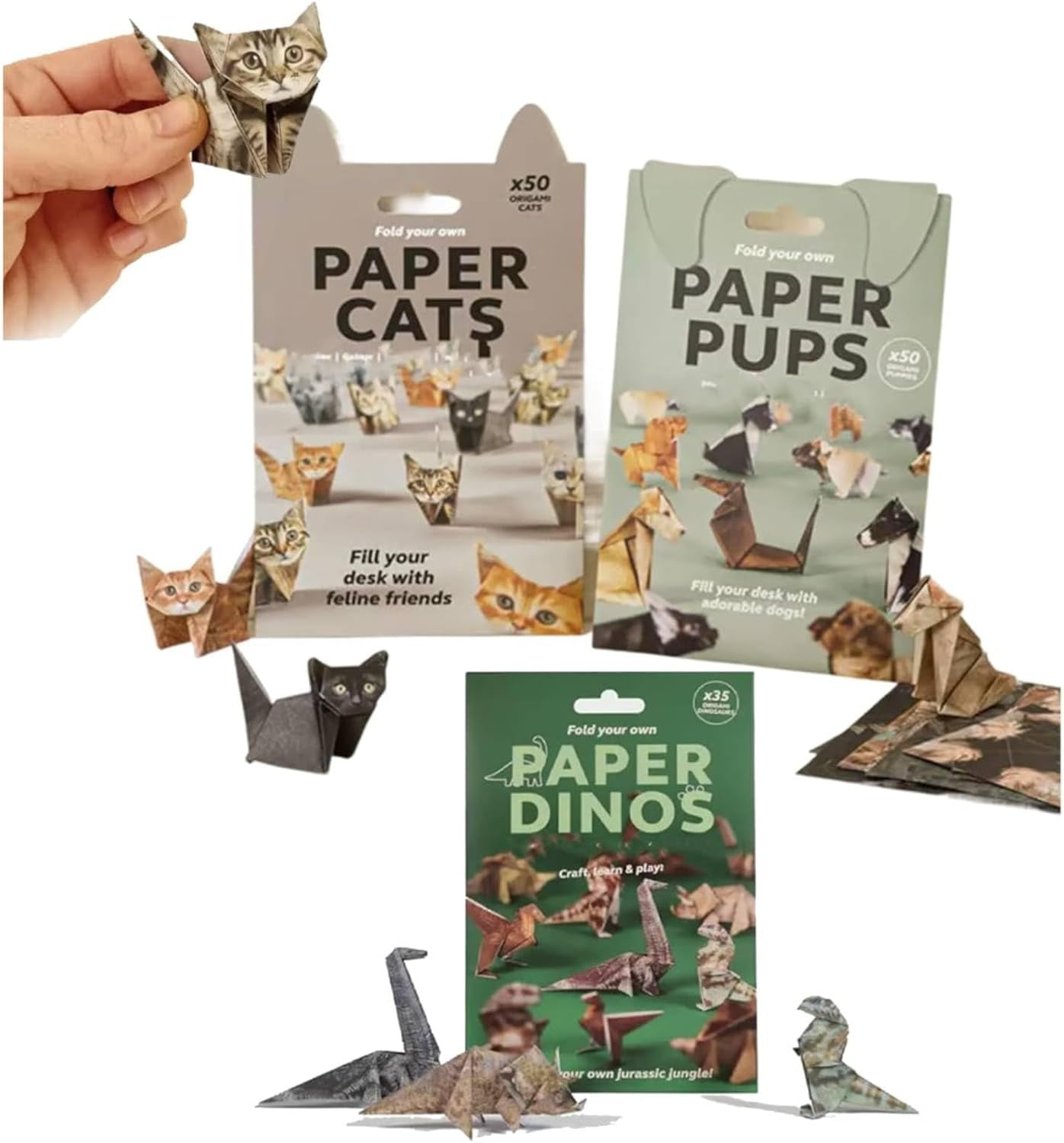 DIY Paper Cats, 50 PCS 3D Cat Origami Paper Craft Kit, Decorative Paper ...
