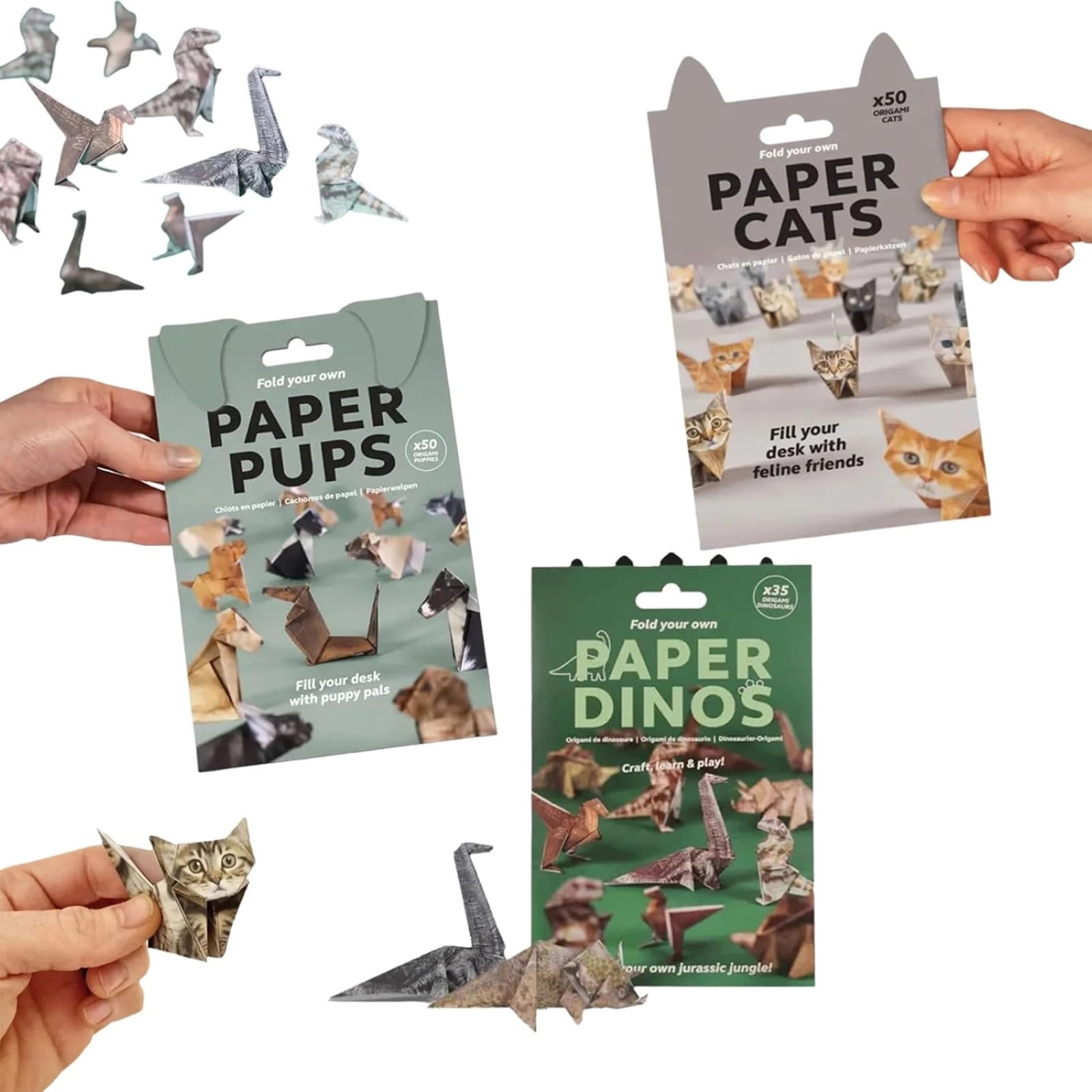 DIY Paper Cats - 50 Sheets DIY Origami Paper to Fold Cute Cat Figures ...