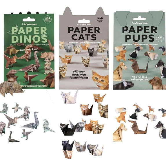 DIY Paper Cats - 50 Sheets DIY Origami Paper to Fold Cute Cat Figurines ...