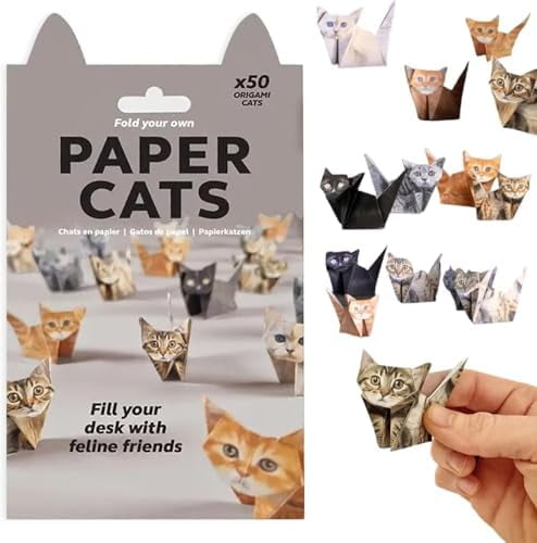 DIY Paper Cats - 50 Sheets DIY Origami Paper to Fold Cute Cat Figures ...