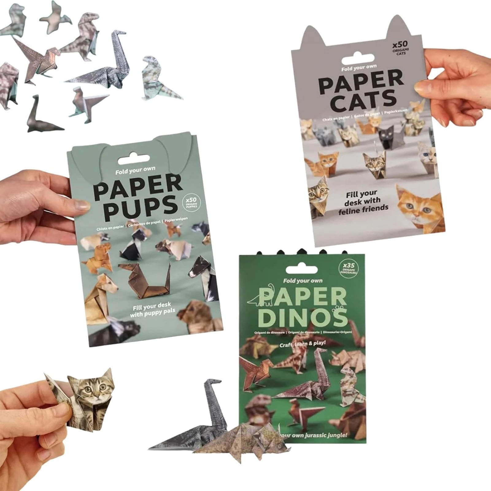 DIY Paper Cats – 50 Sheets Origami Paper for Folding Cute Cats Figures ...