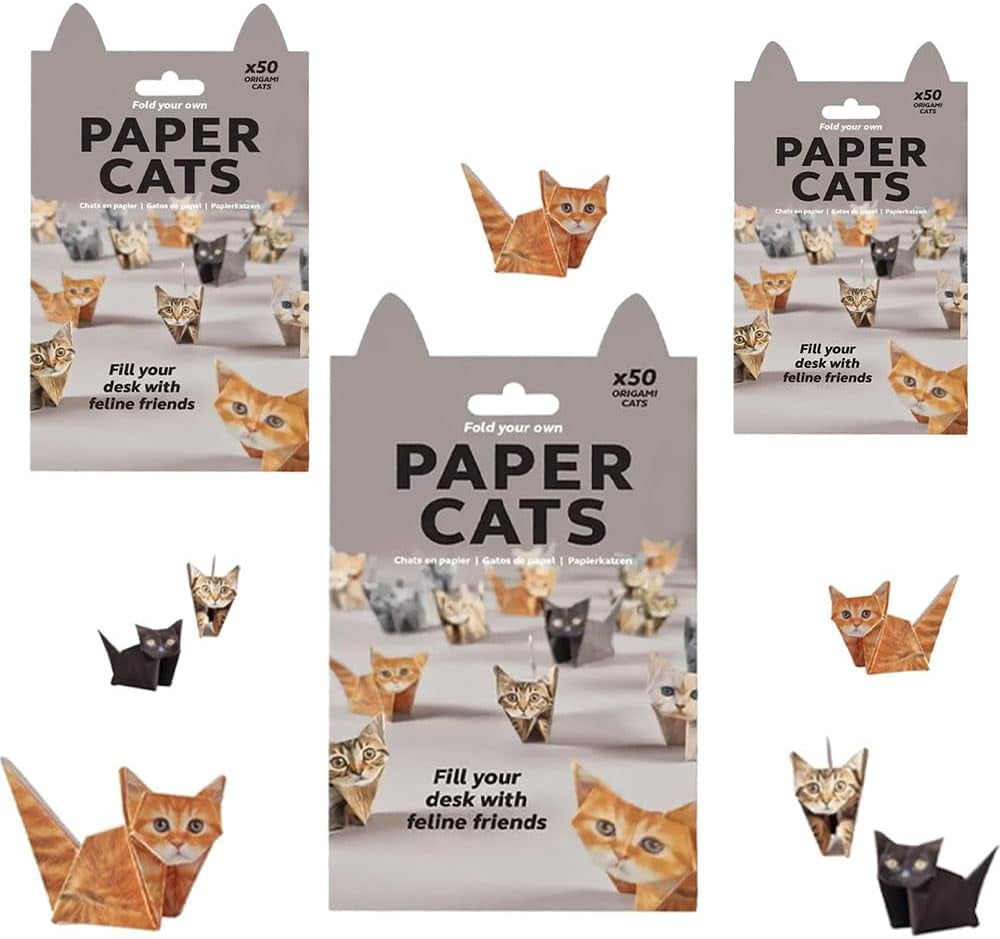 DIY Paper Cats Kit, Cute Kitten Origami Papercraft Kit, DIY Paper Cats ...