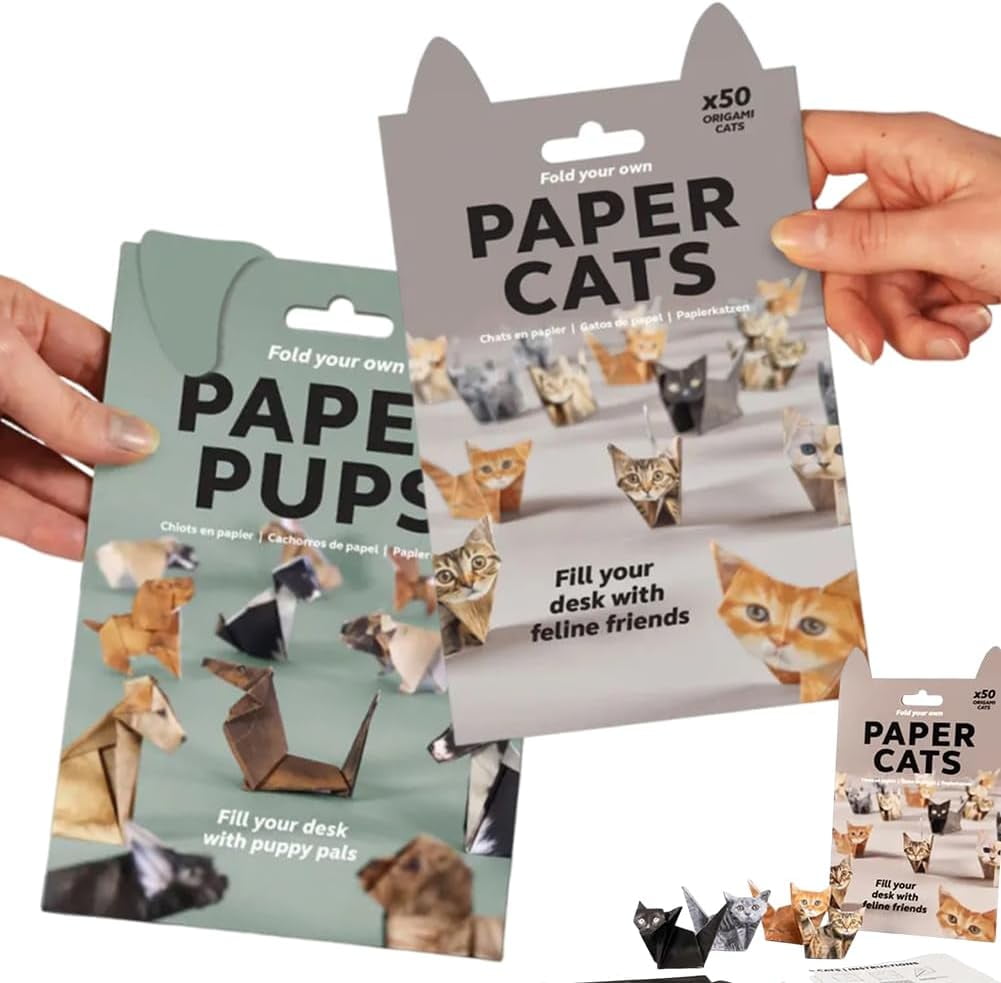DIY Paper Cats Origami Kit, 50 Sheets Folding Paper for Creative Cat ...