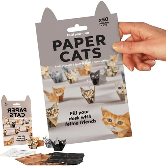 DIY Paper Cats Origami Kit, 50 Sheets Folding Paper for Creative Cat ...