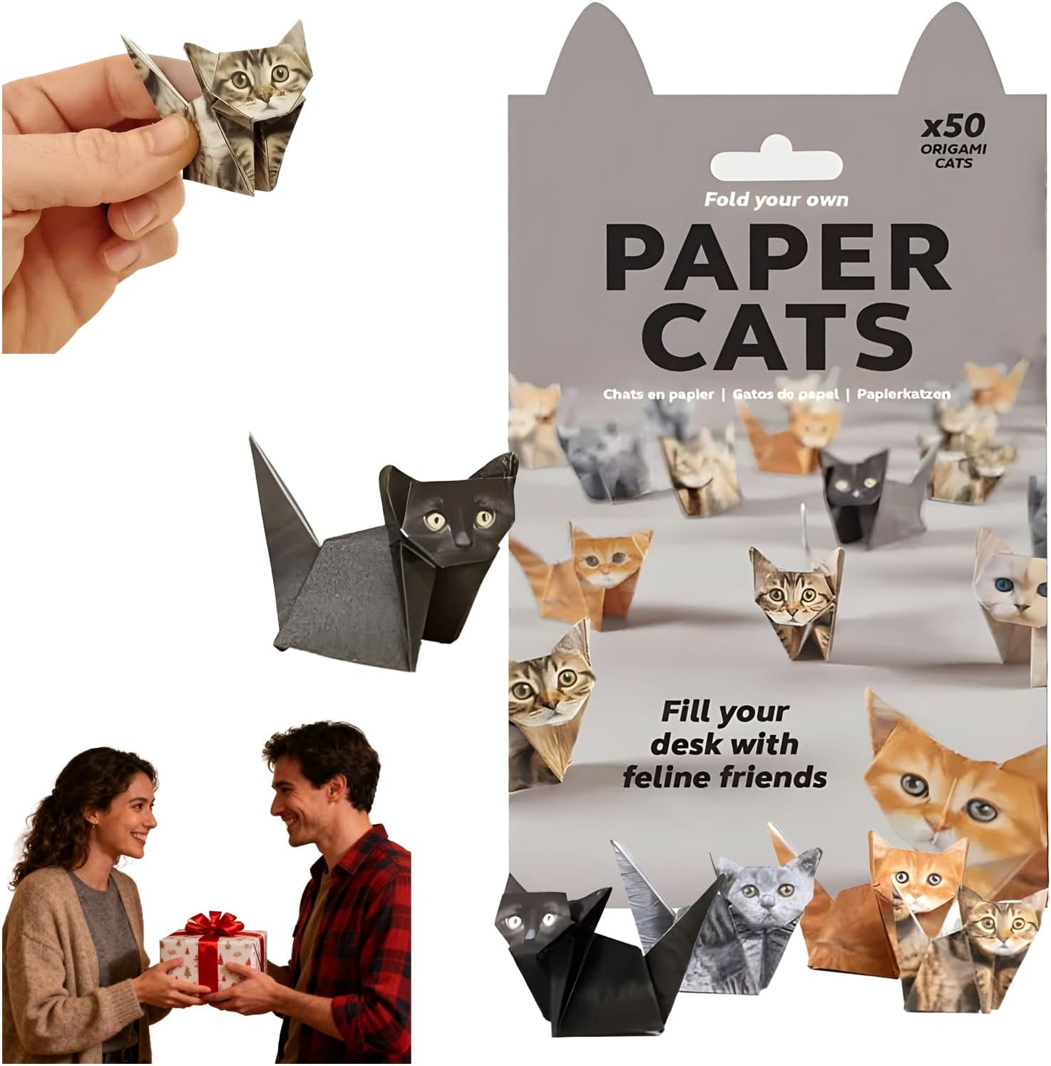 DIY Paper Cats, Paper Cats Origami Kit, Funny DIY Origami Paper to Fold ...