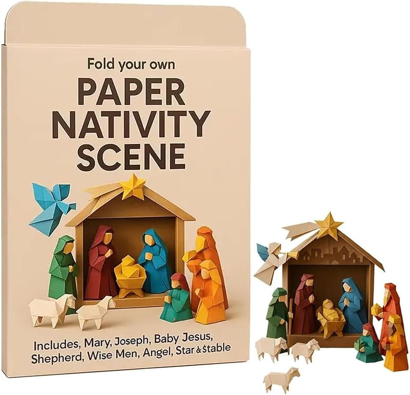 DIY Paper Nativity, Origami Nativity, Jesus Christ Holy Family ...