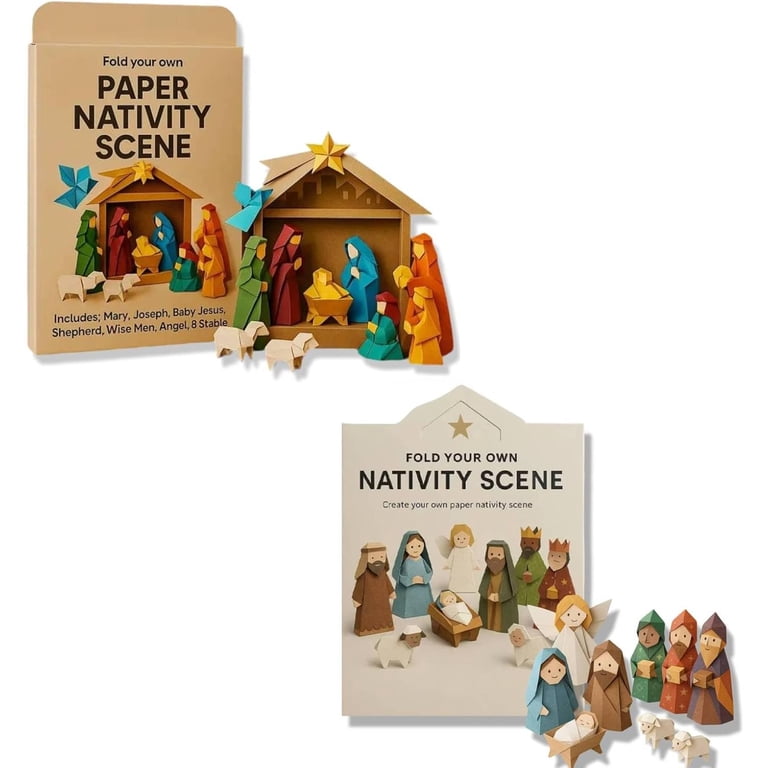 Paper Origami Nativity Set Origami Nativity Set Etsy