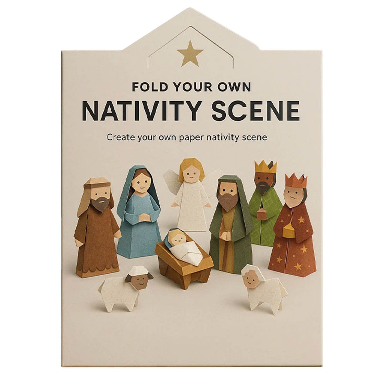 DIY Paper Nativity Scene, Christmas Origami Set with Jesus Angel ...