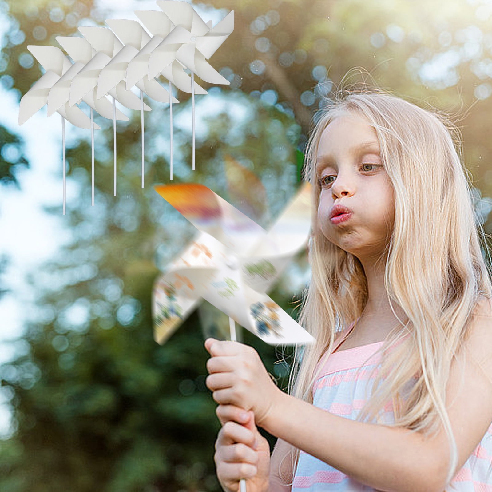 DIY Paper Windmill Kit | 6PCS White Blank Cardboard Pinwheels for Kids ...
