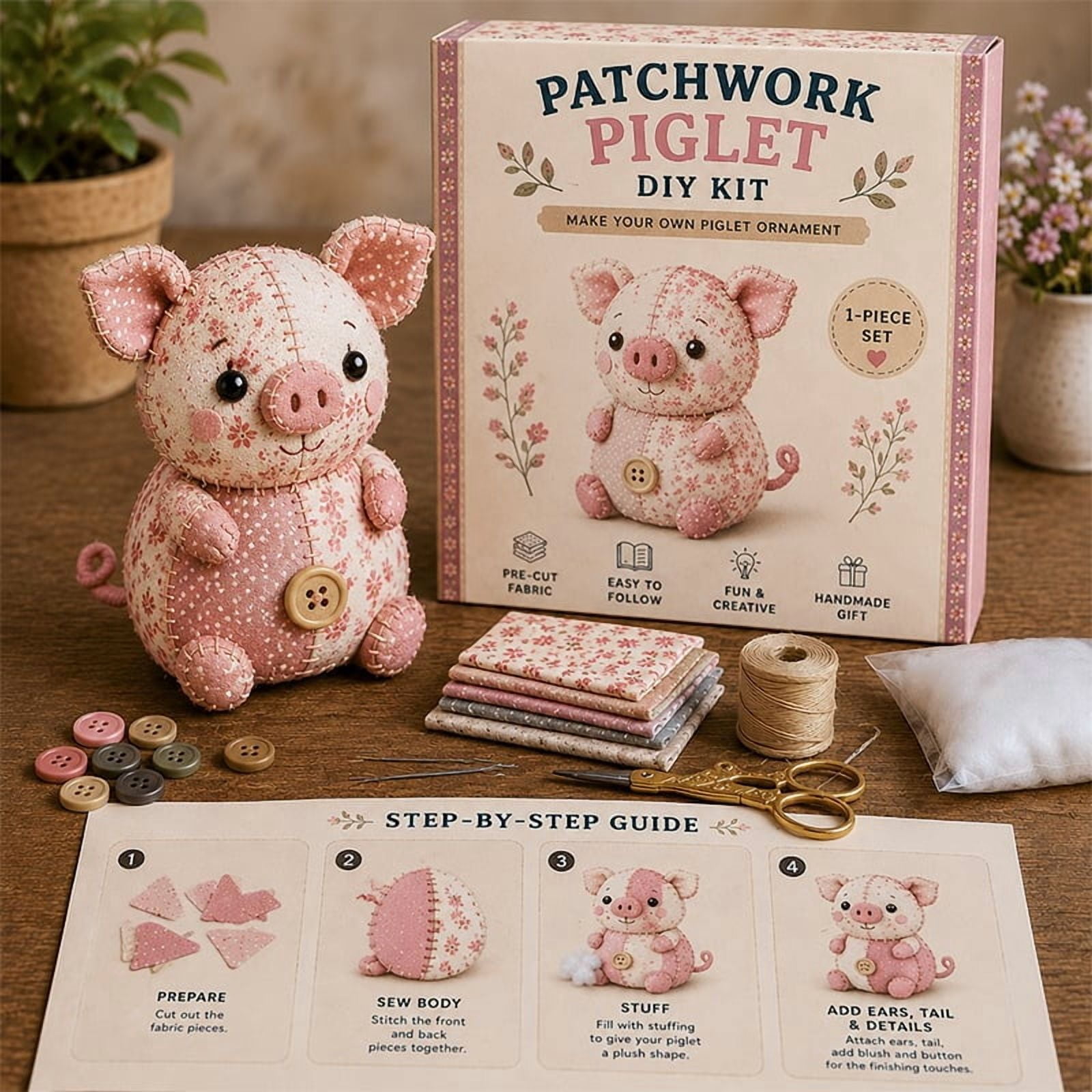 DIY Patchwork Animal Kit – Create Your Own Stuffed Animals, Beginner ...