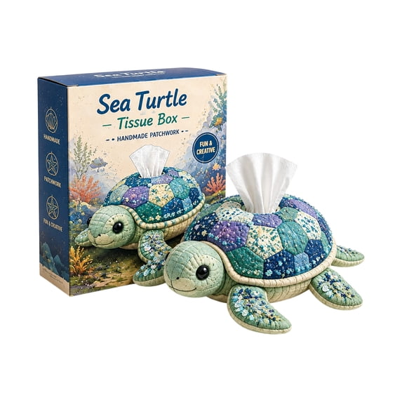 DIY Patchwork Tissue Box Cover Sewing Kit, Animal Themed Ocean Sea ...