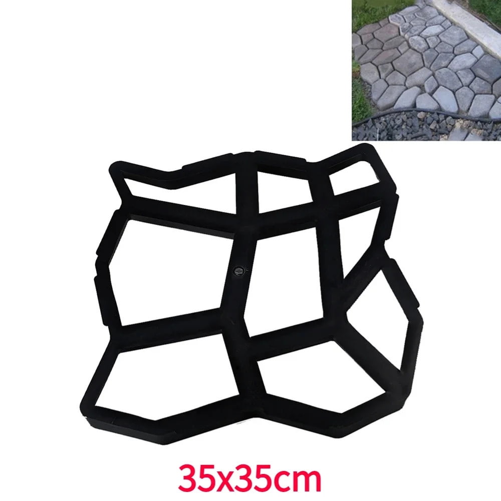 DIY Path Maker Paver Molds Stone Brick Concrete Mold Concrete Cement Walk Garden Path Paving ...