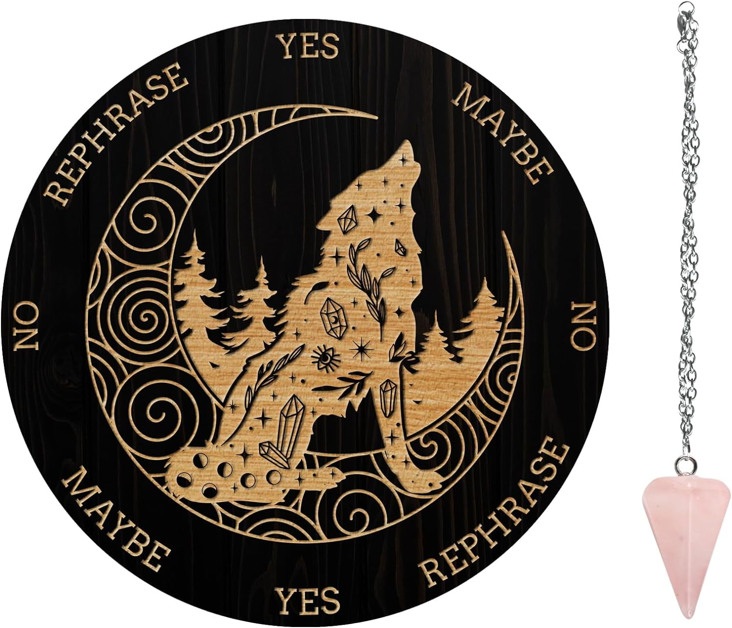 DIY Pendulum Board SetWooden Dowsing Divination Board Metaphysical ...