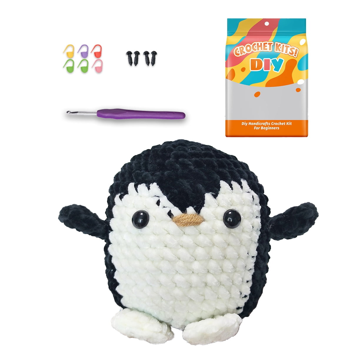 DIY Penguin cartoon doll material package set handmade crochet material ...