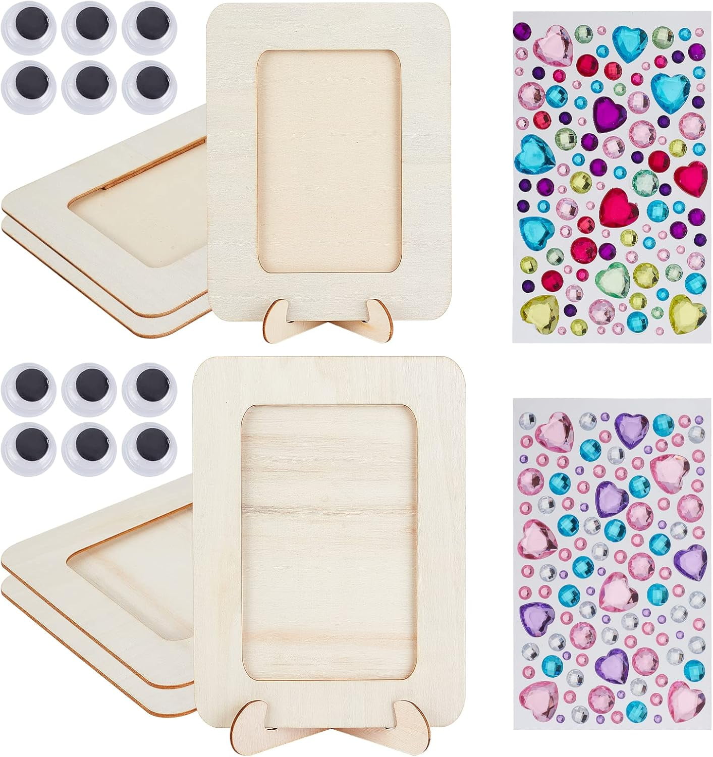 DIY Photo Frames Kits Blank Rectangle Wooden Photo Frames with ...