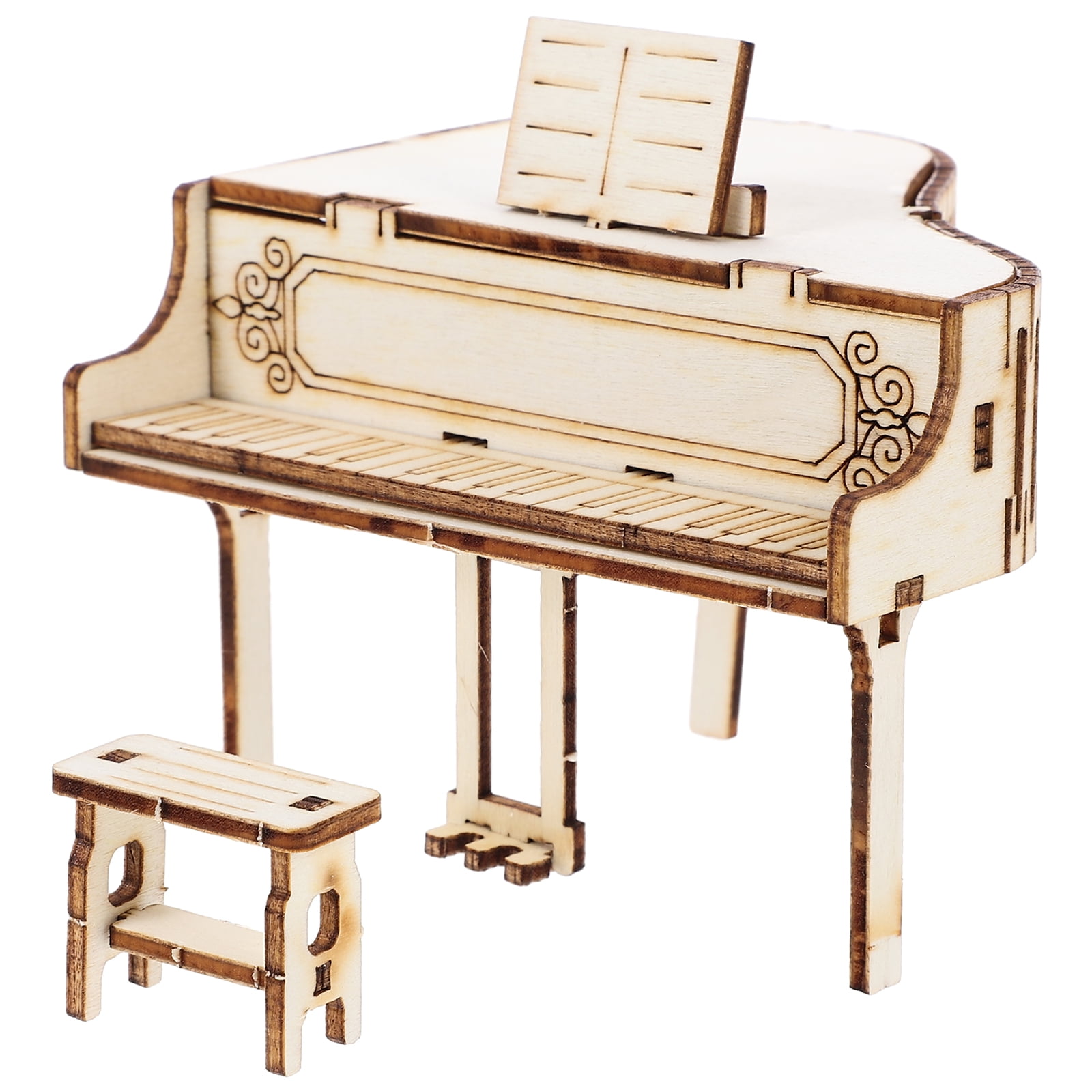 DIY Piano Music Box Crafts Wood Music Box Desktop Assembly Musical Box ...