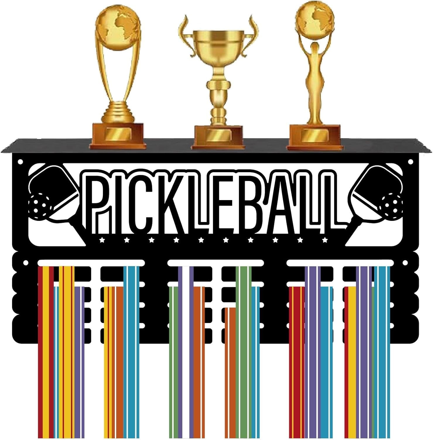DIY Pickleball Medal Hanger Medal Holder Display with Shelf Trophy Rack ...