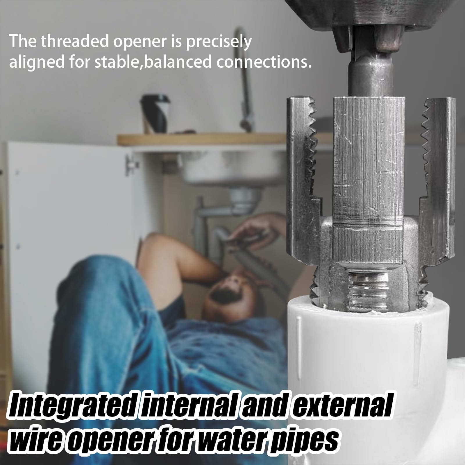 DIY Pipe Repair Tool, Integrated Internal & External Thread Chaser, PVC Pipe Compatible, Alloy ...
