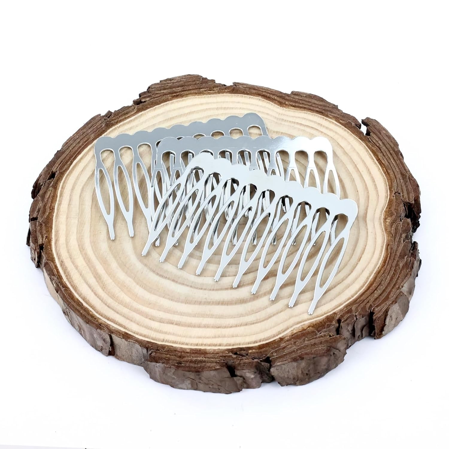 DIY Plain Blank Craft Silver Metal Hair Side Combs Slides with Teeth ...
