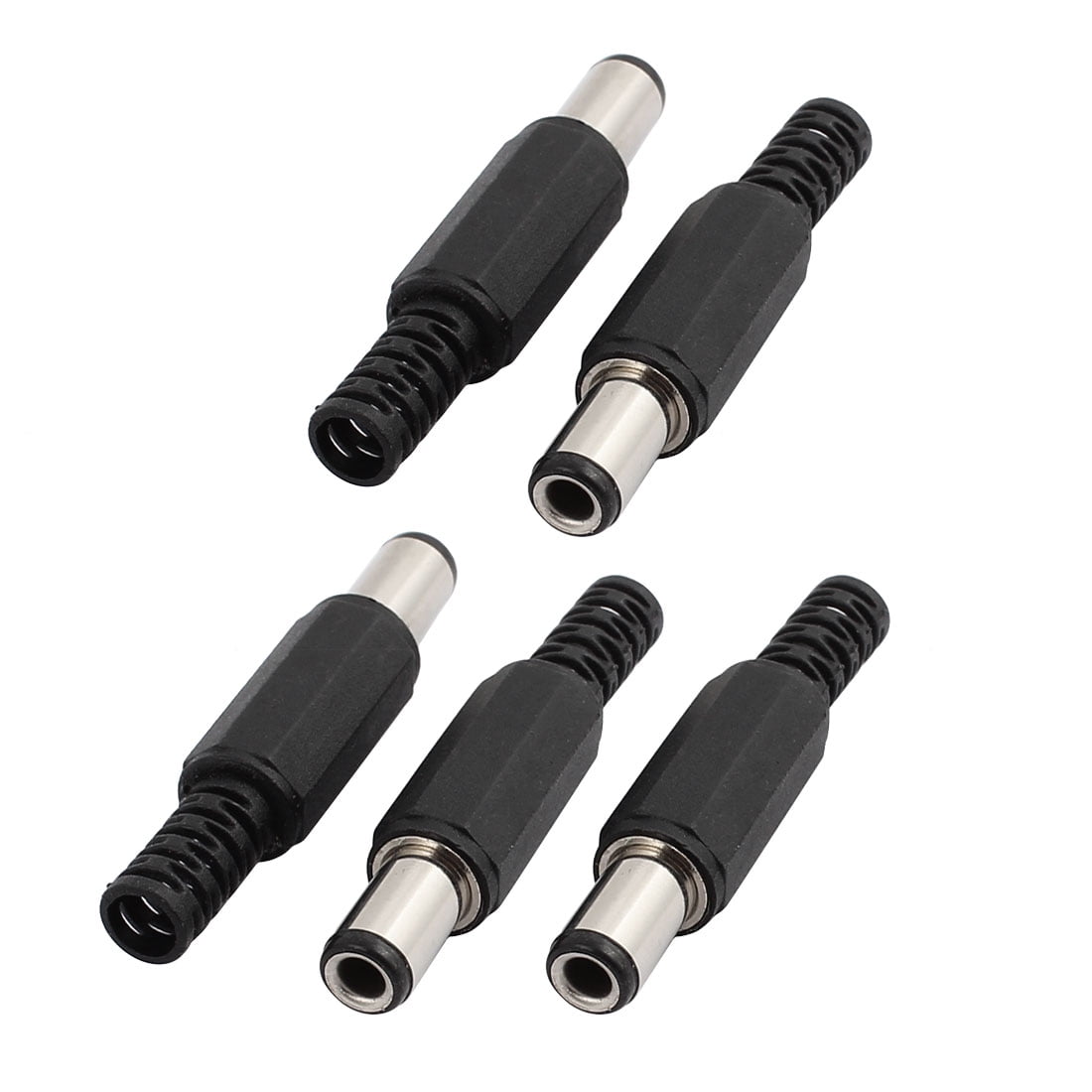 DIY Plastic Cover DC Power Male Jack Connector Black 6.5mm x 3mm 5Pcs ...