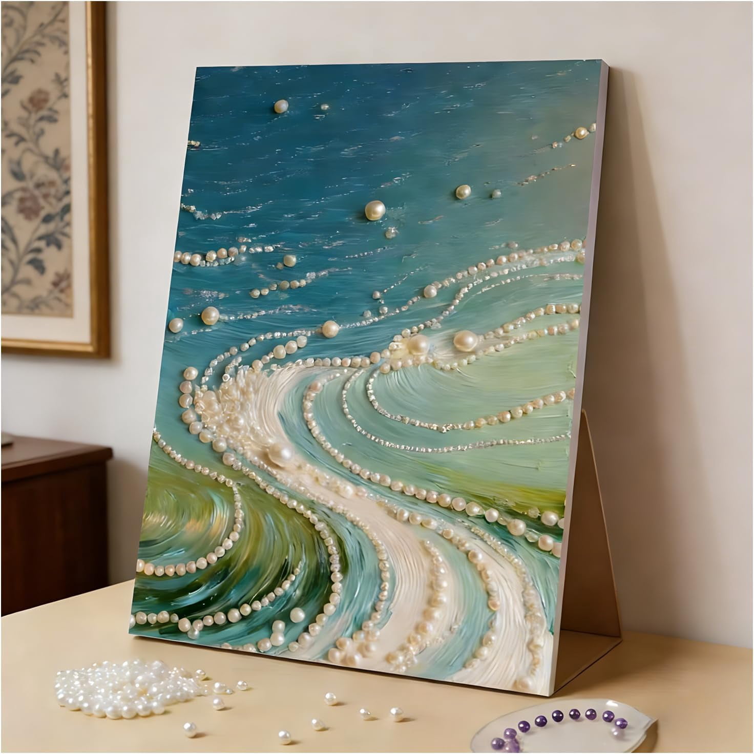 DIY Plastic Pearl Art Kit, Castle 3D Pearl Painting with Fireworks ...